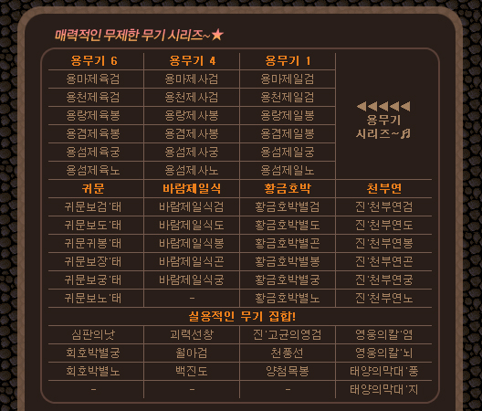 바람의나라 - 캐시샵 업데이트